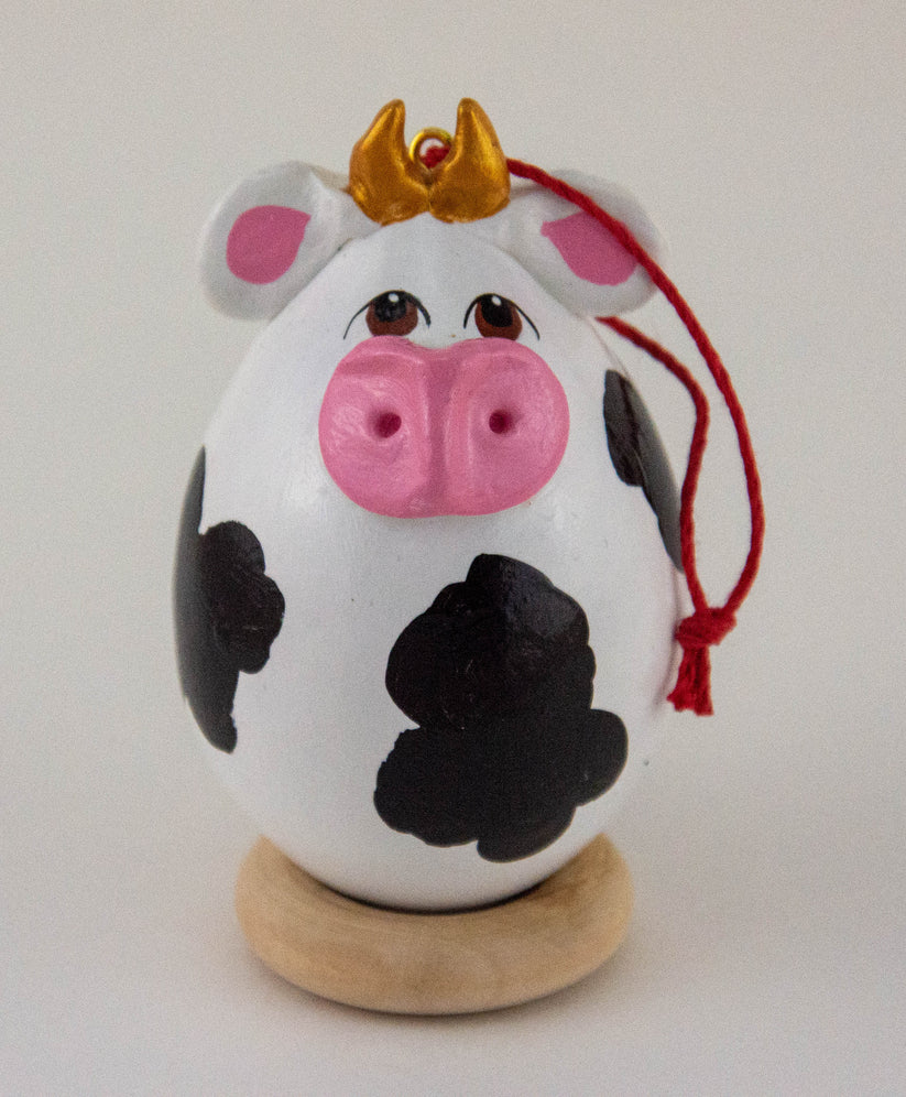 Handmade Cow Gourd Ornament | Rustic Farm Decor | Unique Gift – Gourdaments