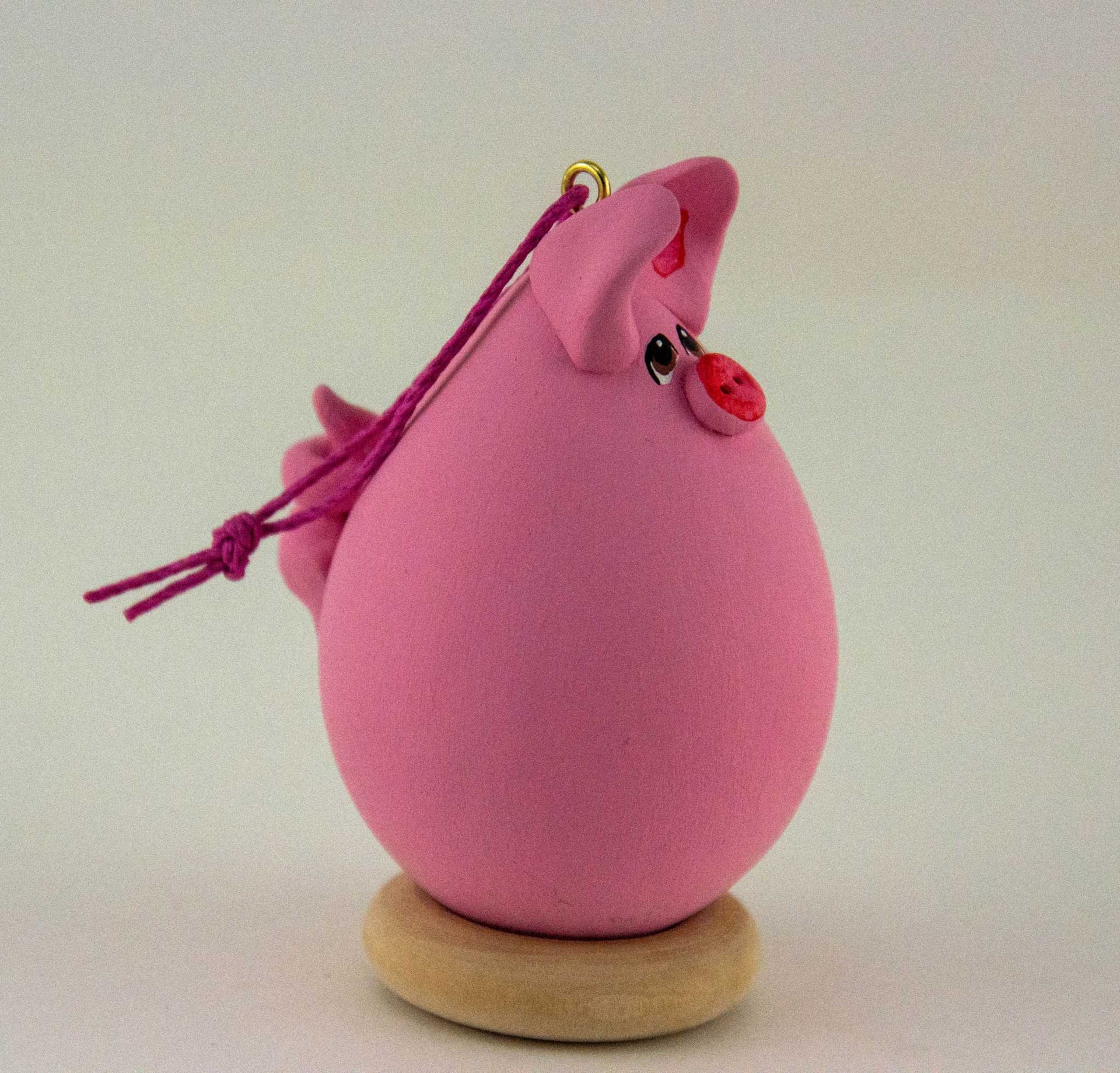 Pig Ornament - Pink Pig - Gourd Art - Handmade - Gourdament – Gourdaments